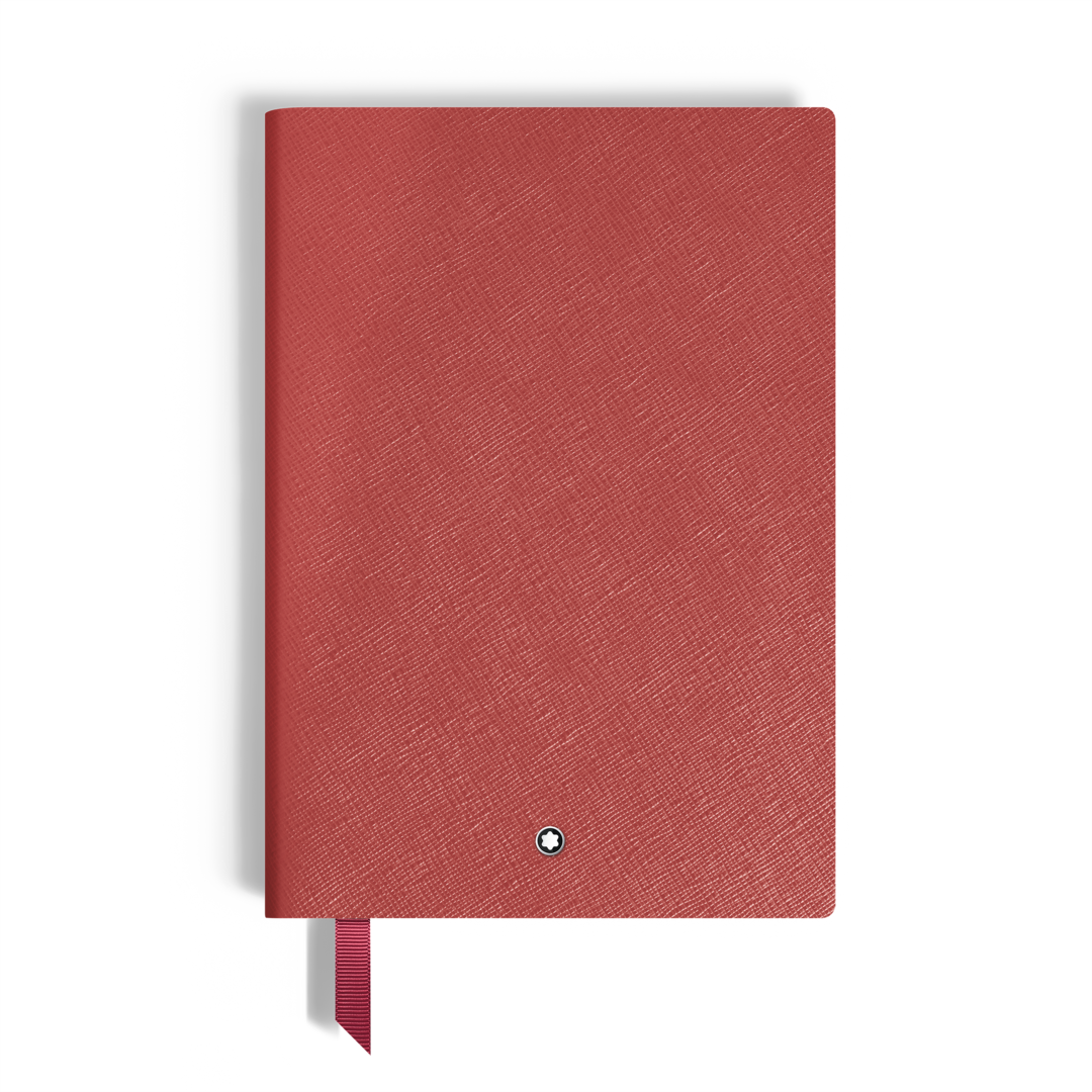 Notebook Medium, Brick Red Leather, Red, Lined Pages